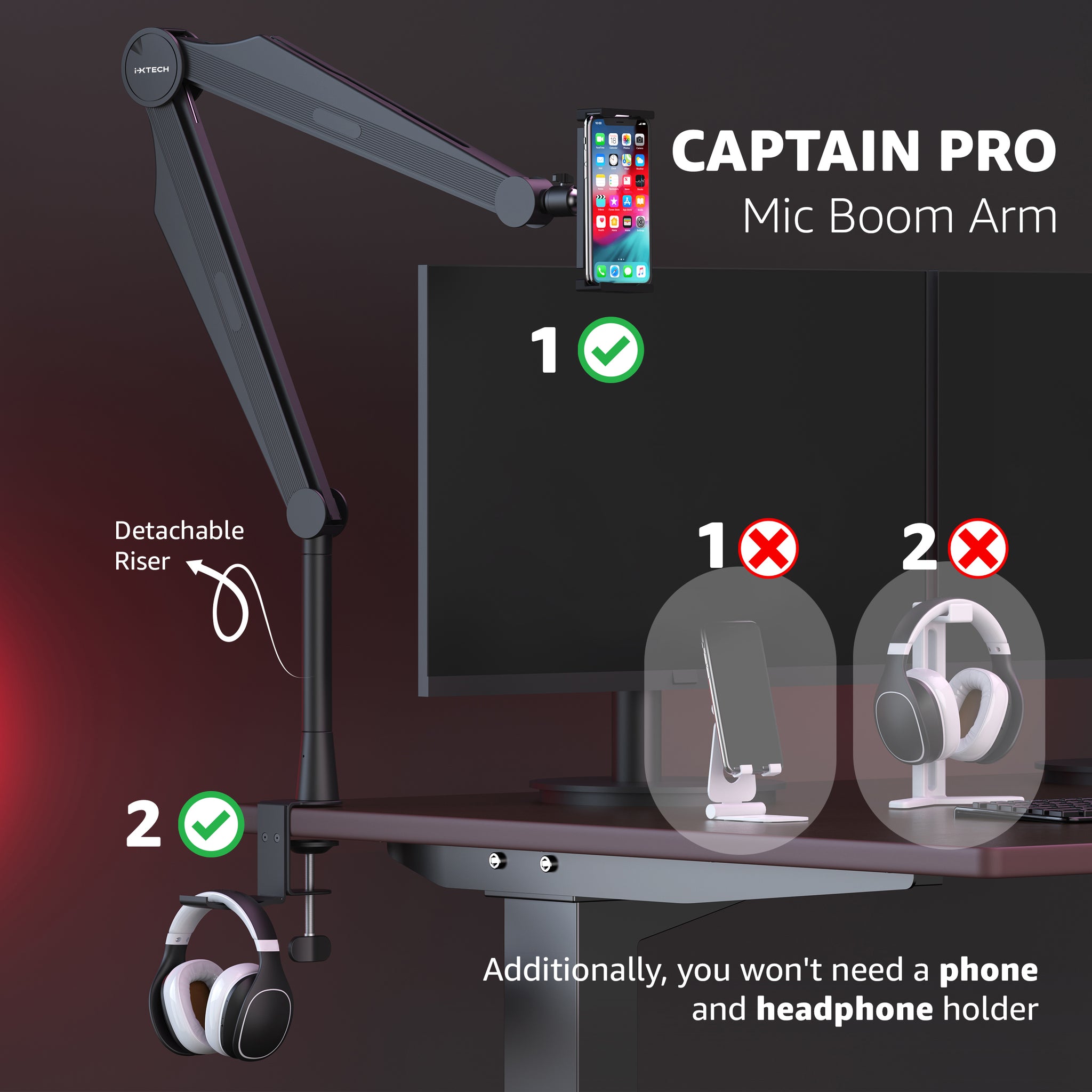 I-XTECH | Captain - Gaming Microphone Boom Arm MI04