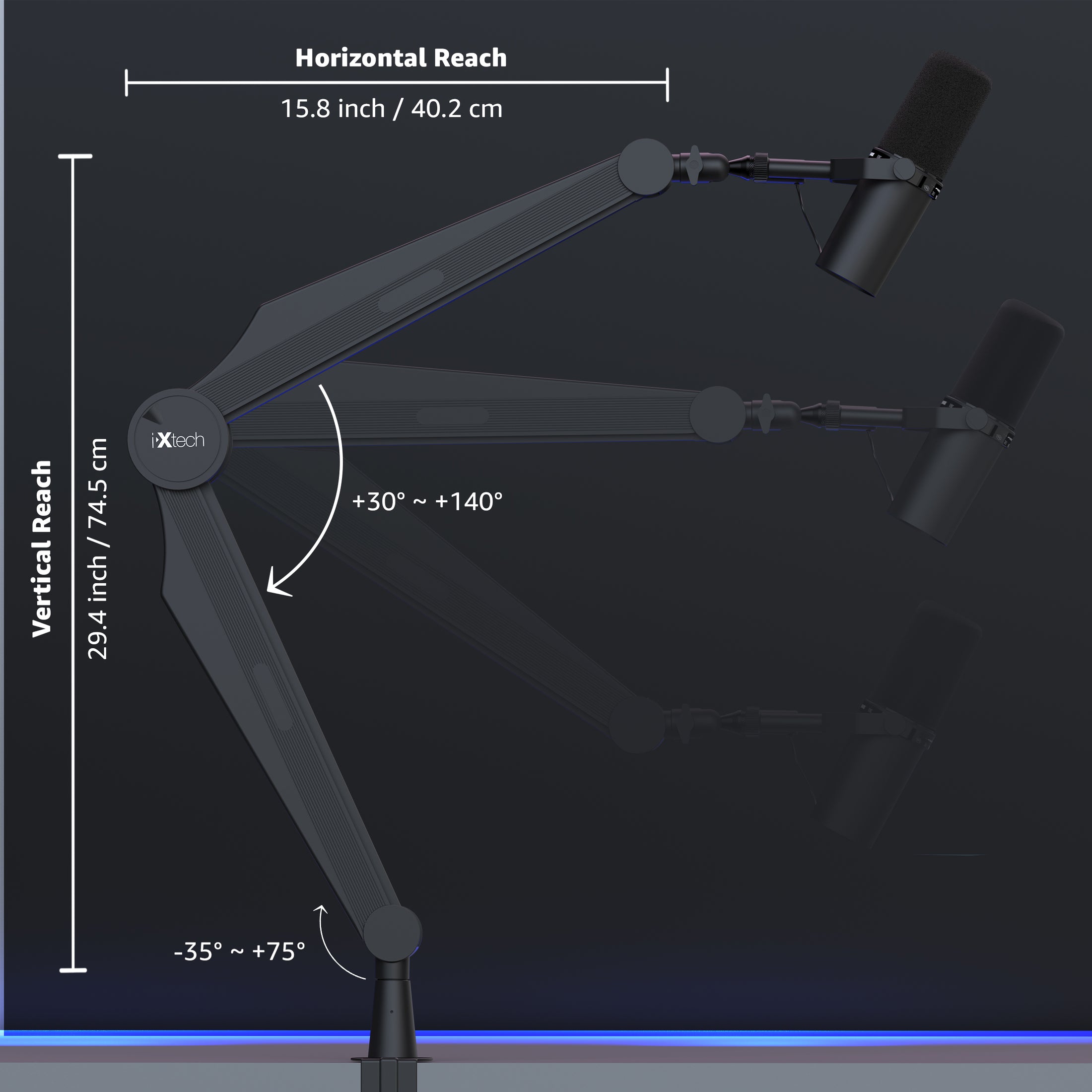 I-XTECH | Captain - Gaming Microphone Boom Arm MI04