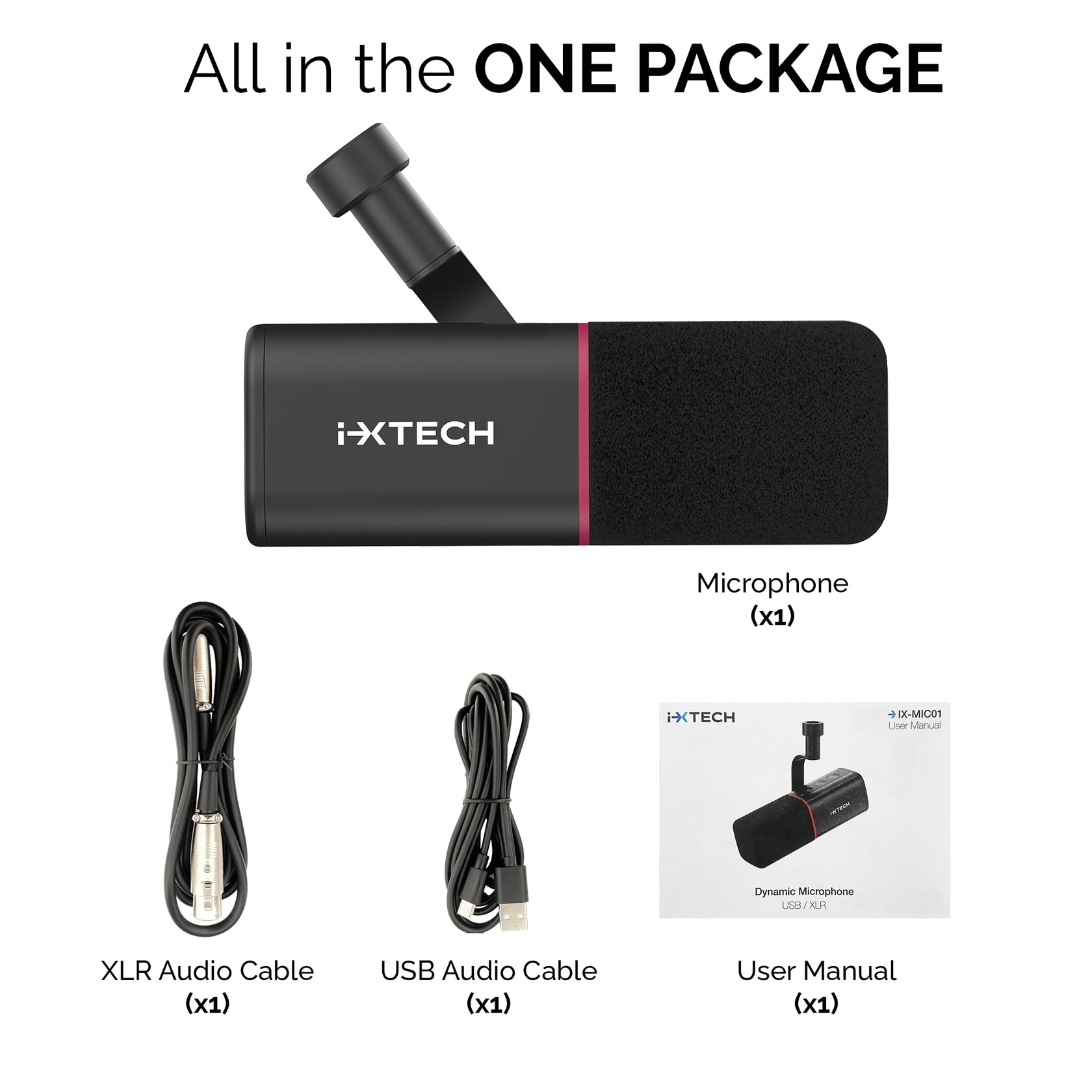 I-XTECH | IX-MIC01 Dynamic Microphone USB/XLR