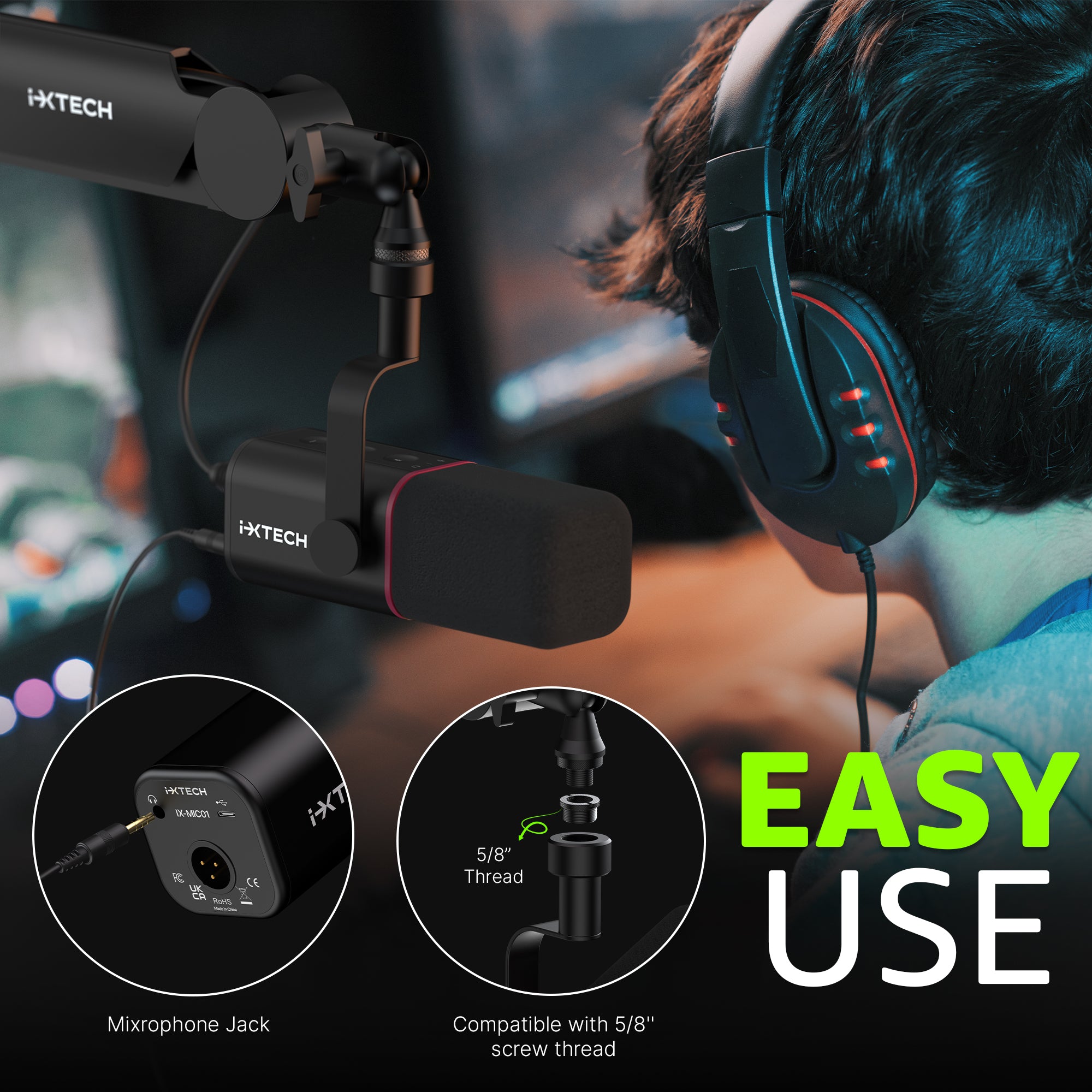 I-XTECH | IX-MIC01 Dynamic Microphone USB/XLR