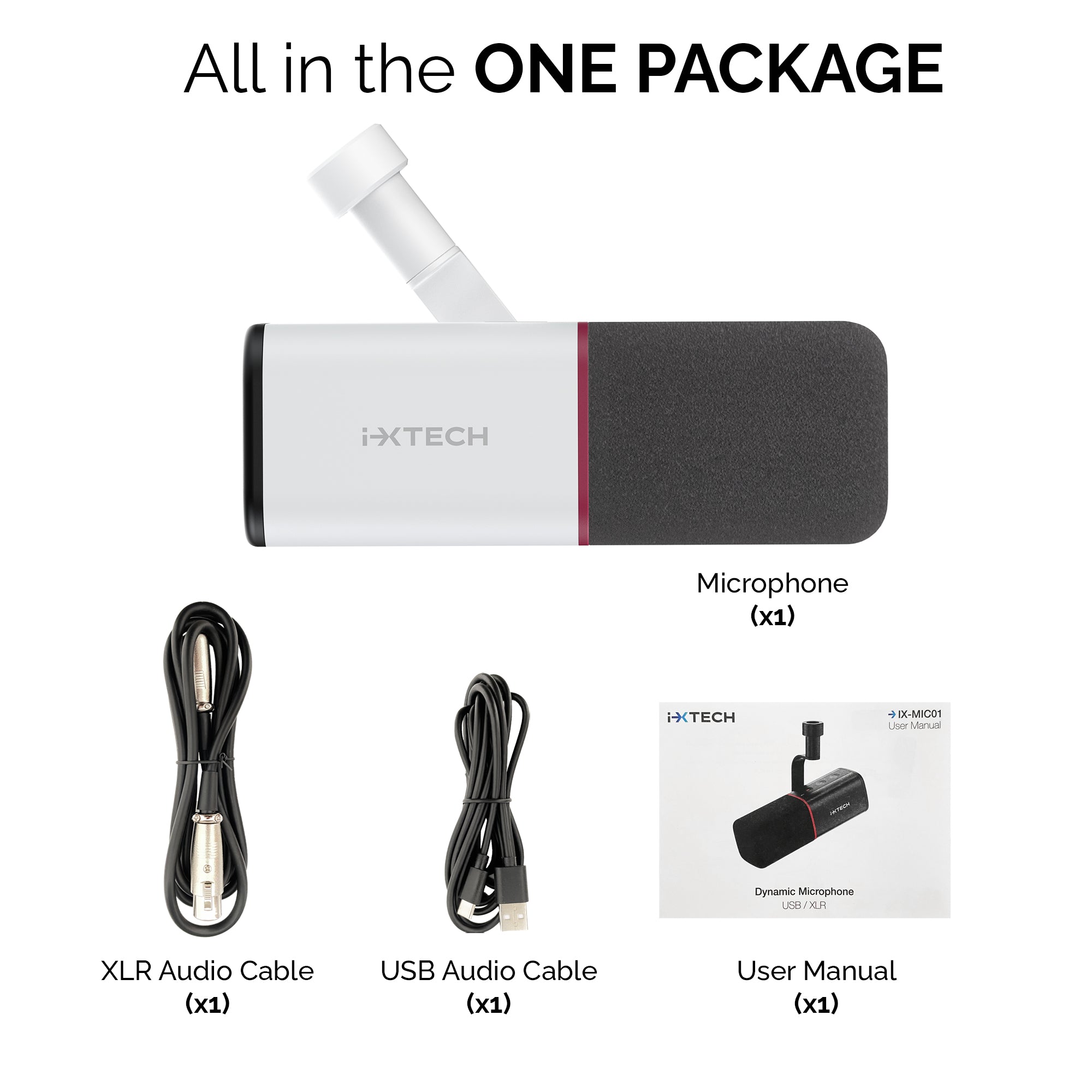 I-XTECH | IX-MIC01 Dynamic Microphone USB/XLR