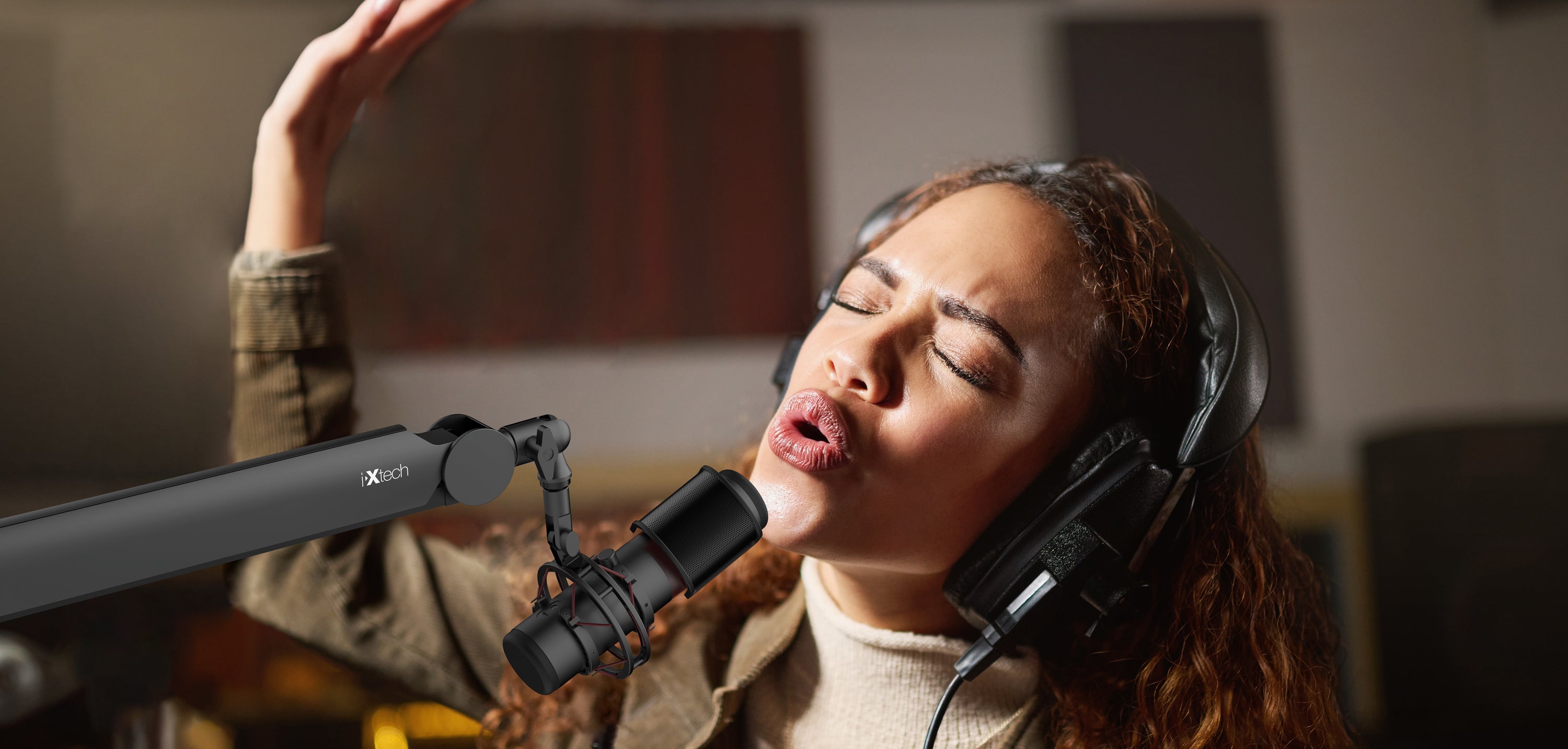 I-XTECH | Microphone Pop Filter, Mic Pop Screen with Metal Mesh and Foam Filter