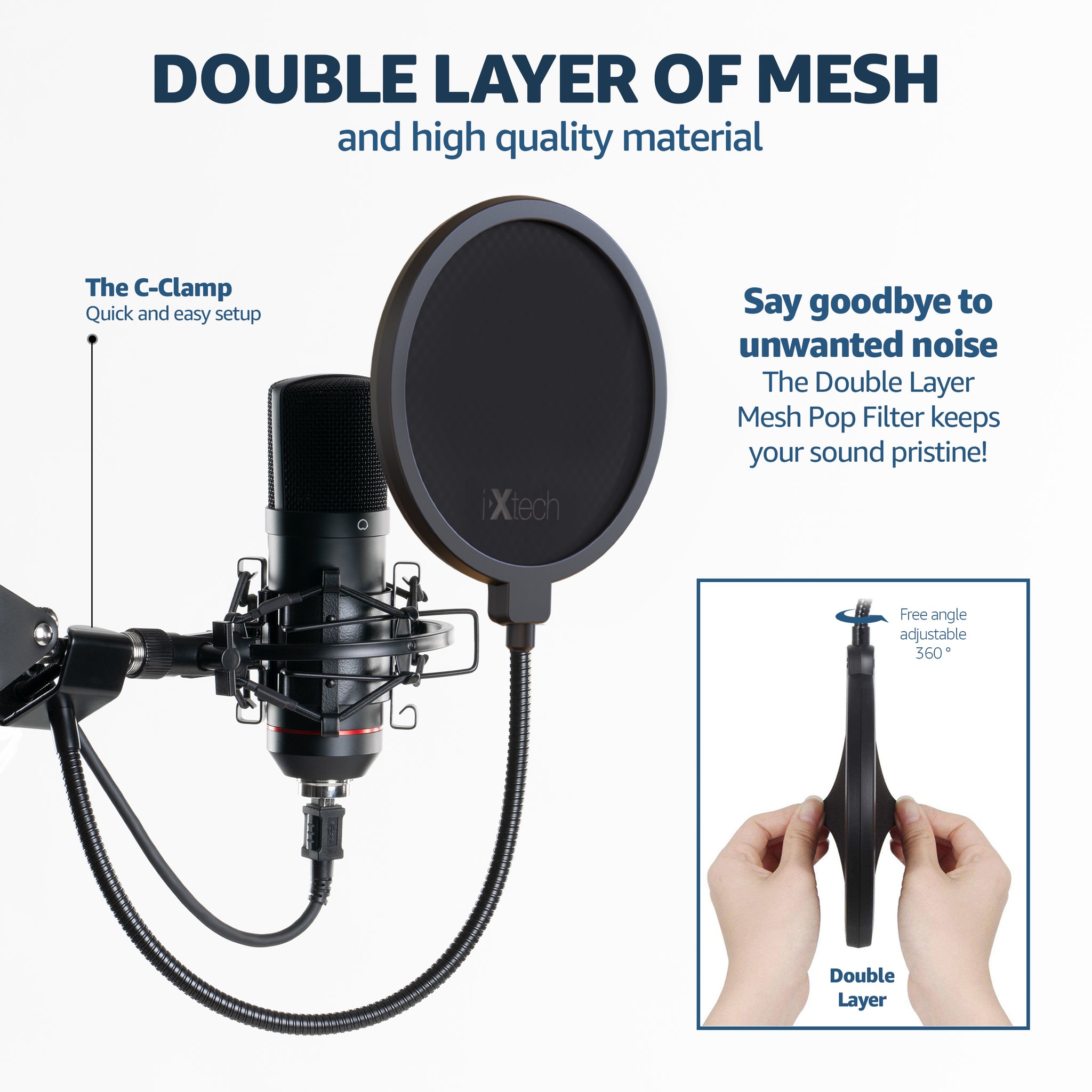 I-XTECH | Pop Filter for Microphone Pop Filter for Blue Yeti