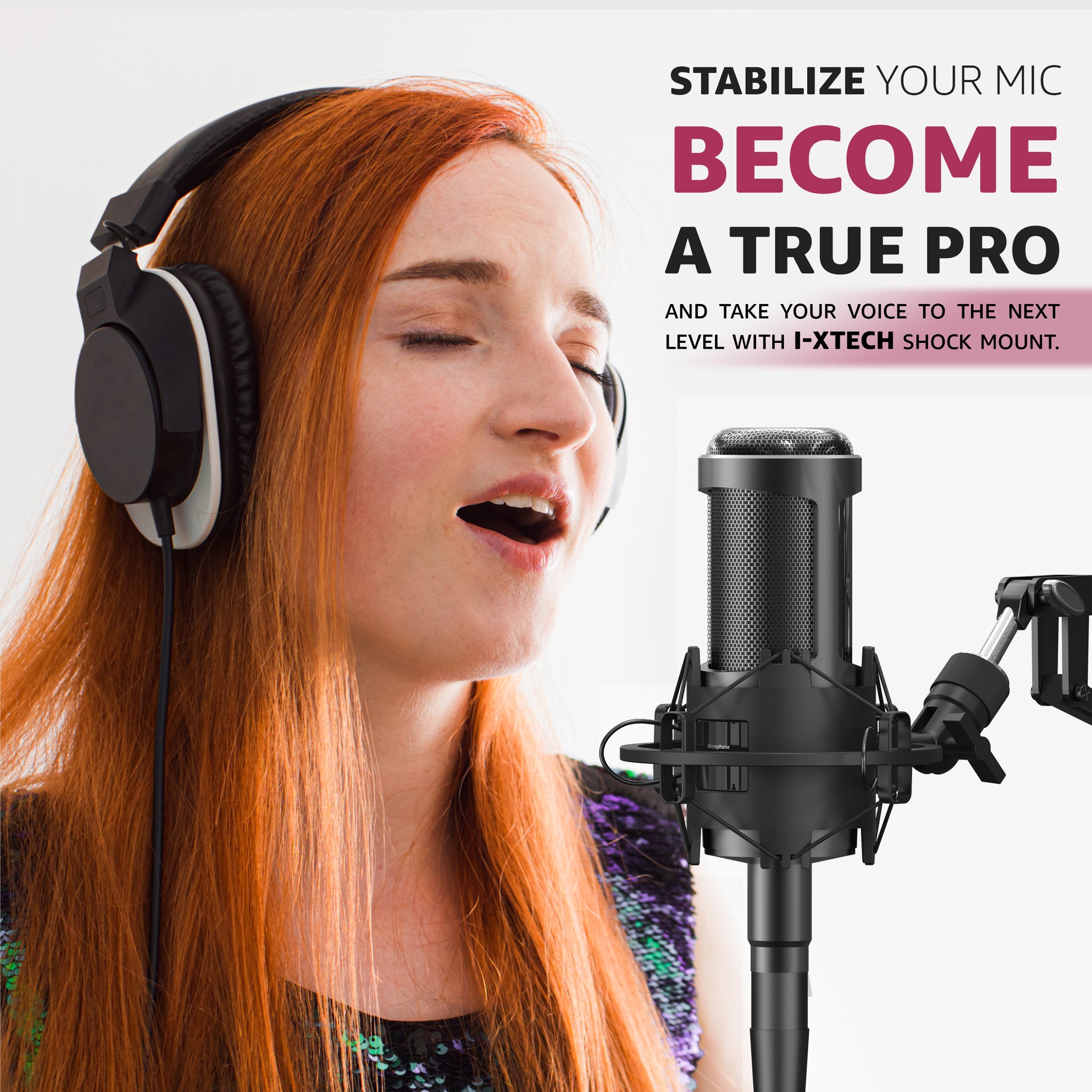 I-XTECH | Microphone Shock Mount Mic Holder Clip for Noise Isolation ...